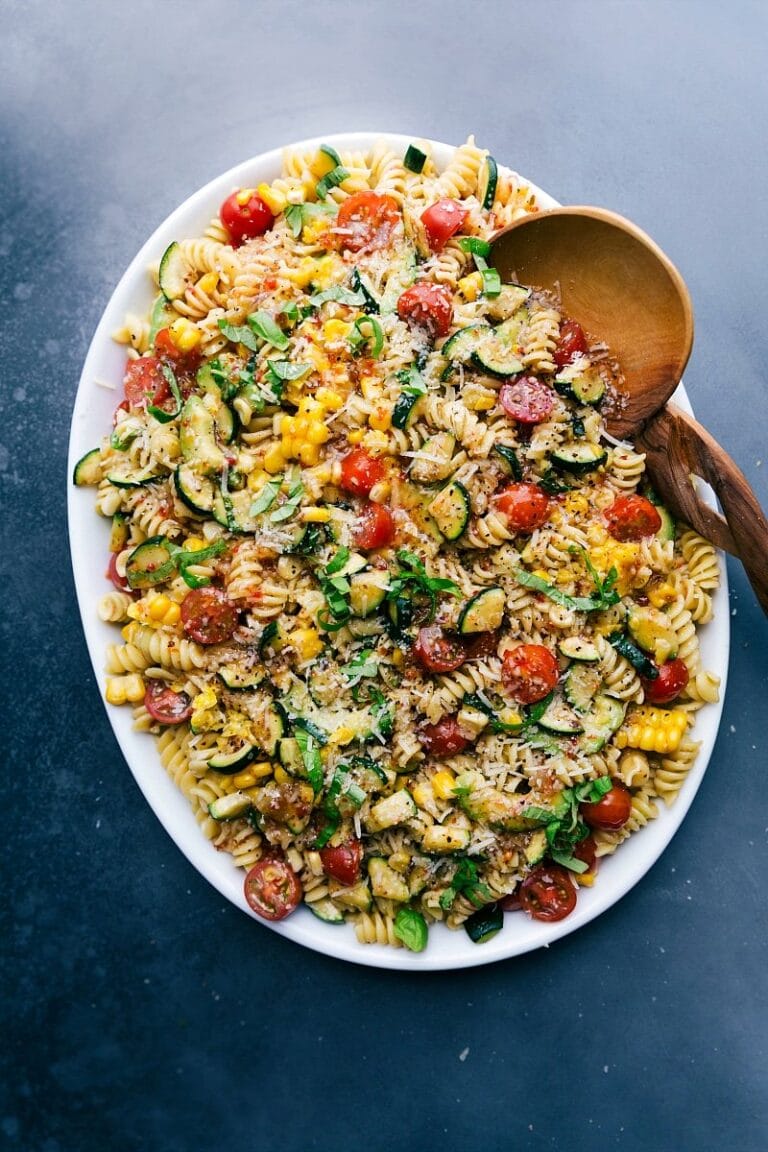 Pasta Salad (2-Ingredient Dressing!) - Chelsea's Messy Apron