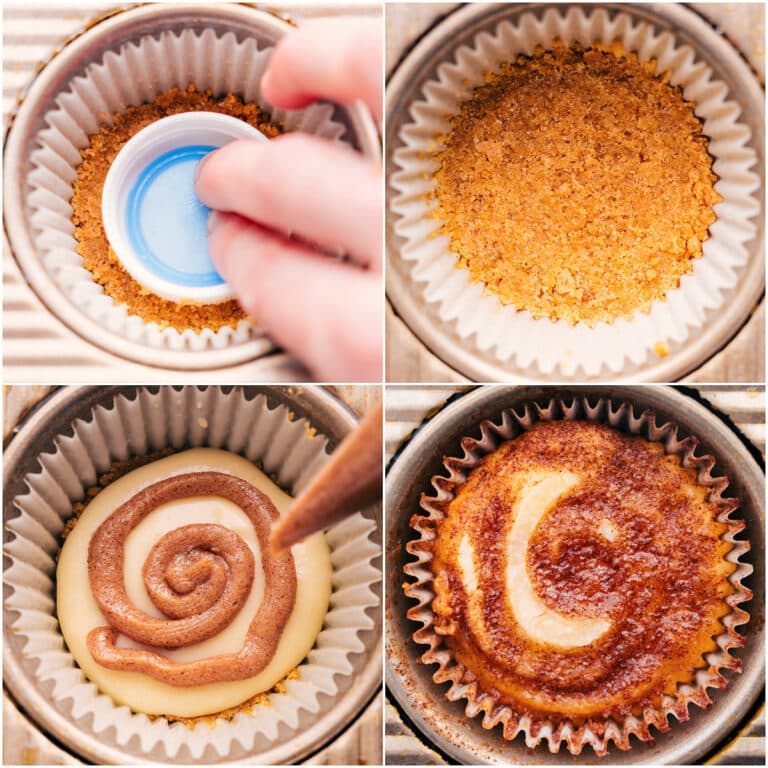 Cinnamon Roll Cheesecakes - Chelsea's Messy Apron