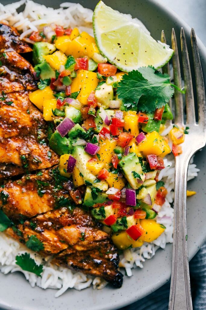Cilantro Lime Chicken {With a Mango Salsa!} - Chelsea's Messy Apron