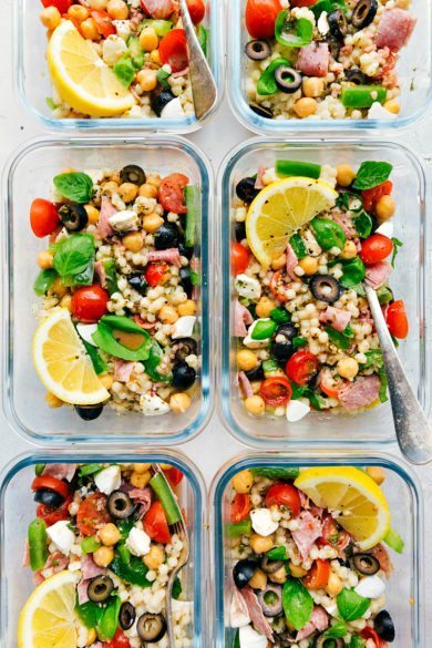 Italian Couscous Salad (Meal Prep Option) - Chelsea's Messy Apron