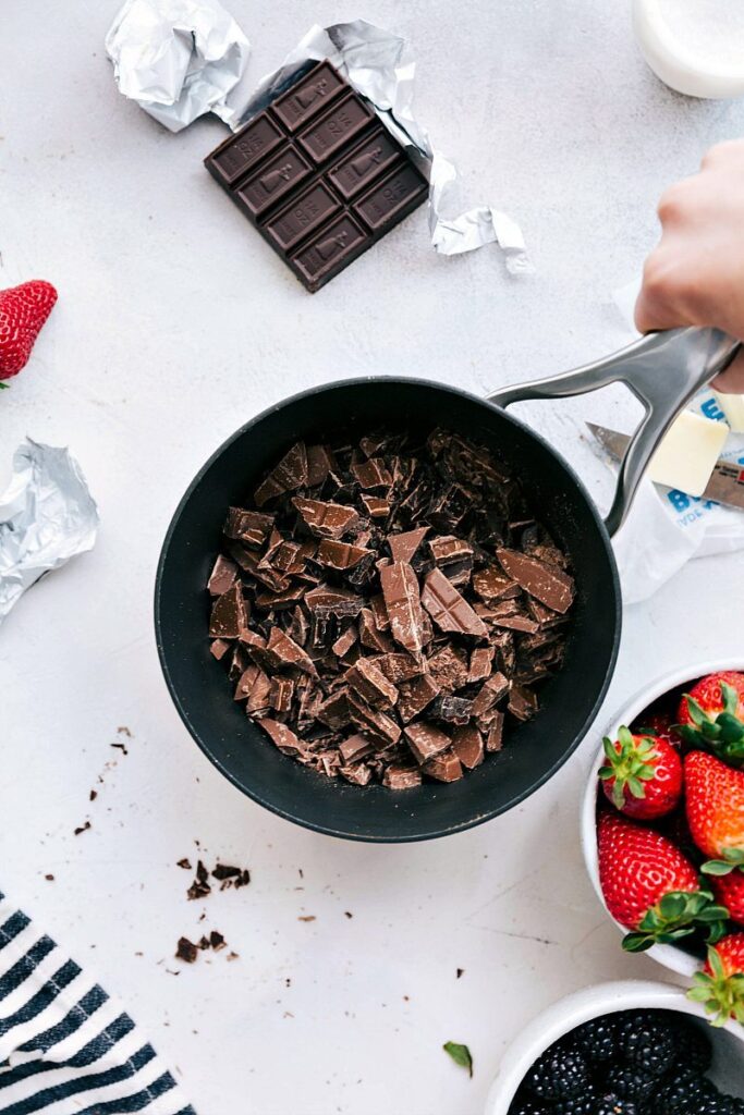 Easy Chocolate Fondue {5 Ingredients} - Chelsea's Messy Apron
