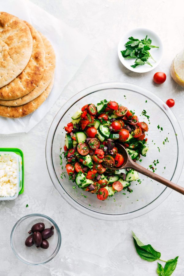 Chickpea Salad {Mediterranean Inspired} - Chelsea's Messy Apron