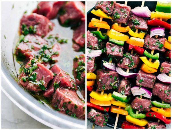 Steak Kebabs with a Basil Sauce - Chelsea's Messy Apron