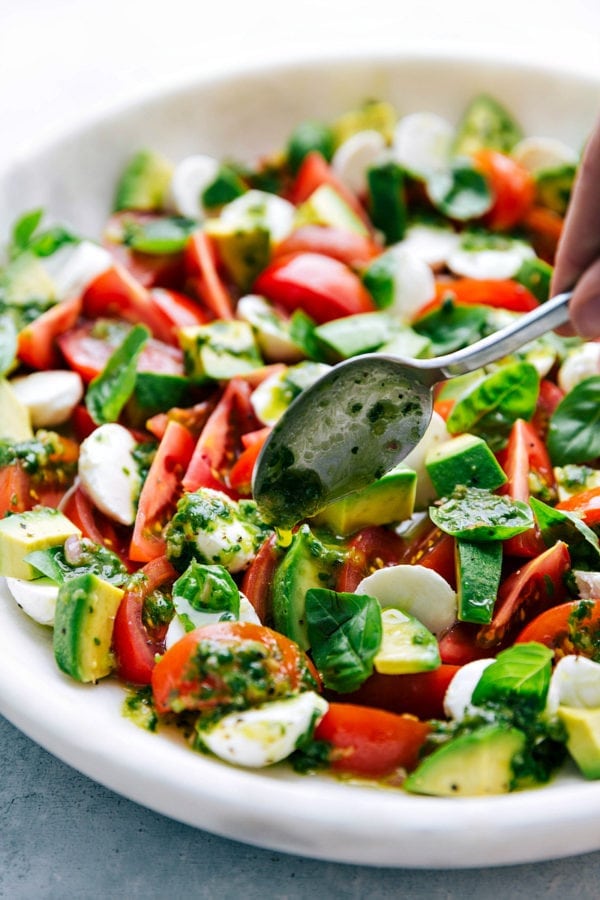 Caprese Salad with Basil Dressing | Chelsea's Messy Apron