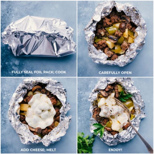 Philly Cheesesteak Foil Packs - Chelsea's Messy Apron