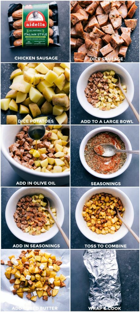 Baked Potato Foil Packs (With Sausage!) - Chelsea's Messy Apron