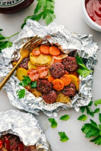 Hobo Foil Packets (With Sausage - NO Dry Beef!) - Chelsea's Messy Apron