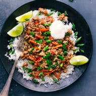 Asian Ground Turkey Bowls (30 minute meal!) - Chelsea's Messy Apron