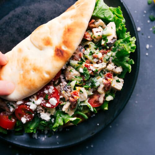 Greek Chicken Wrap (Tzatziki Inspired Dressing!) - Chelsea's Messy Apron