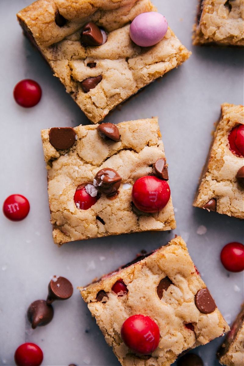 Valentine M&M Cookie Bars - Chelsea's Messy Apron