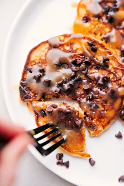 Chocolate Chip Pancakes - Chelsea's Messy Apron