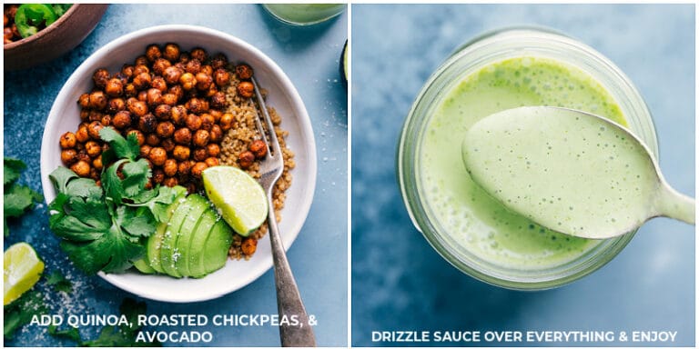 Mexican Chickpeas (With Cilantro-Lime Sauce) - Chelsea's Messy Apron