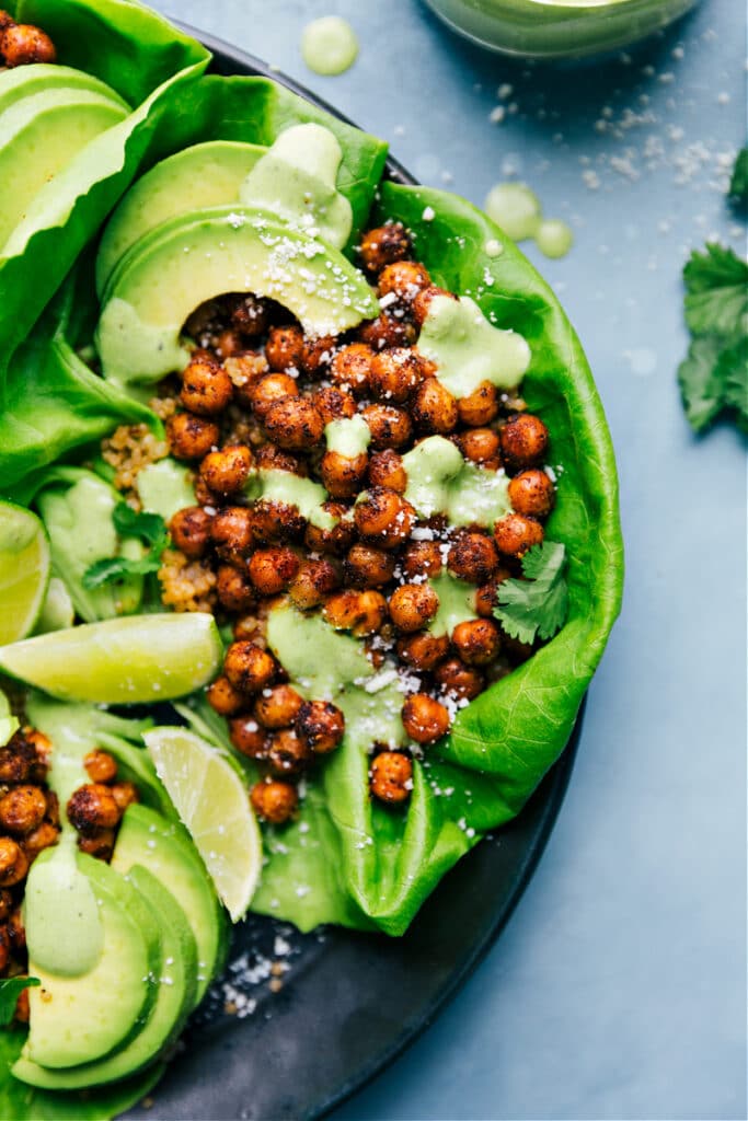 Mexican Chickpeas (With Cilantro-Lime Sauce) - Chelsea's Messy Apron