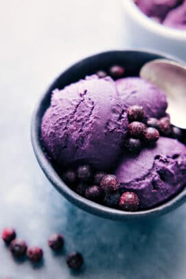 Blueberry Ice Cream (5 INGREDIENTS!) - Chelsea's Messy Apron