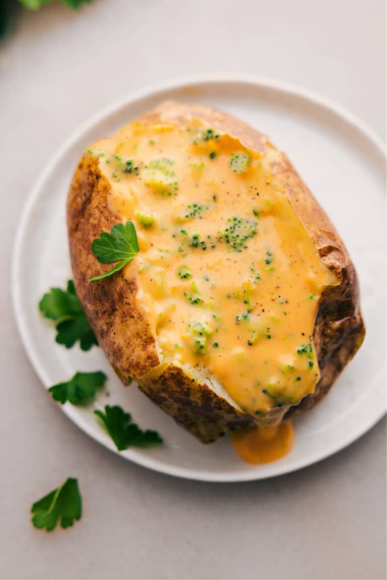 Broccoli and Cheese Baked Potatoes - Chelsea's Messy Apron